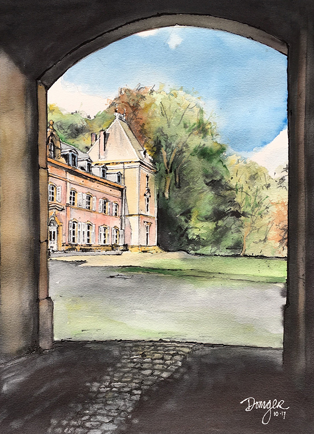 Habay, le château du Pont d'Oye | Peintre portraitiste illustrateur...